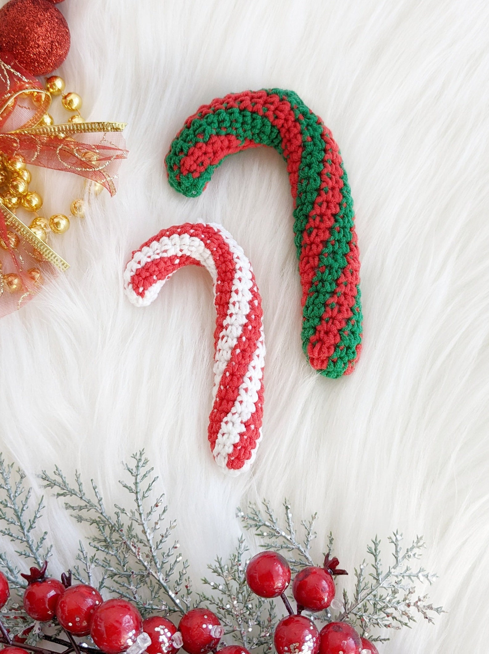 Candy Cane Crochet Christmas Ornament Pattern - Etsy