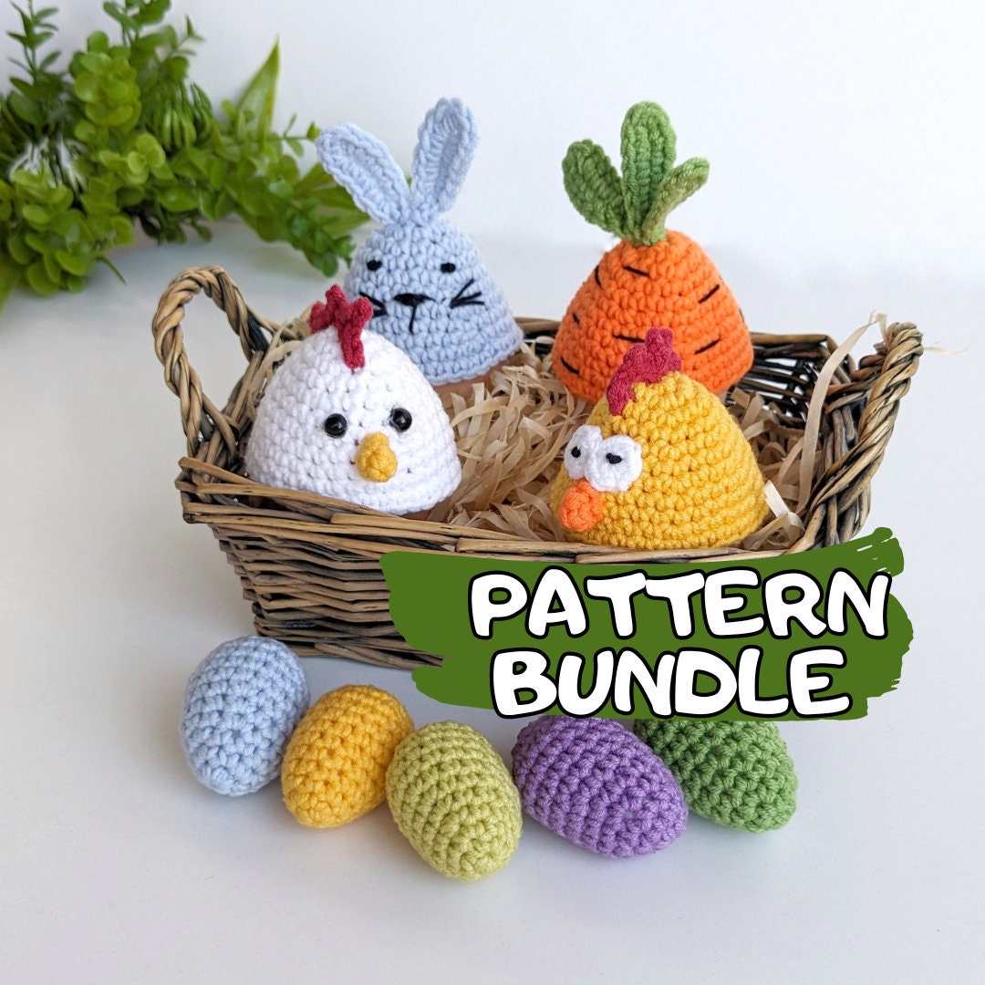 Easy Crochet Easter Egg Cozy, Set of 4 Crochet Patterns - Etsy