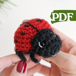 Crochet Ladybug Amigurumi Pattern, Ladybug Keychain Easy Crochet ...