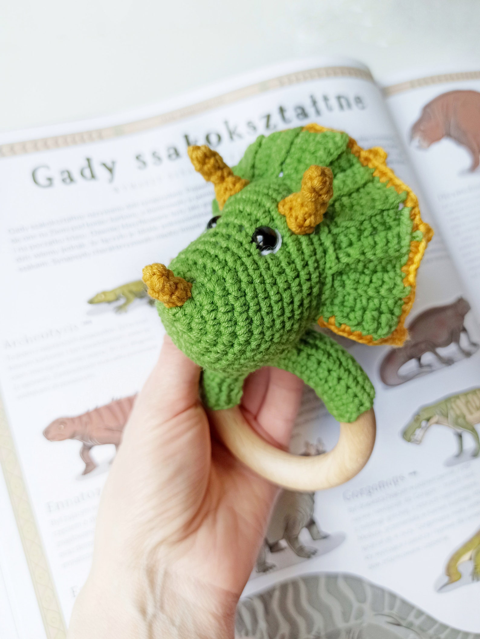 Crochet Dinosaur Pattern, Baby Rattle Amigurumi Pattern, Triceratops ...