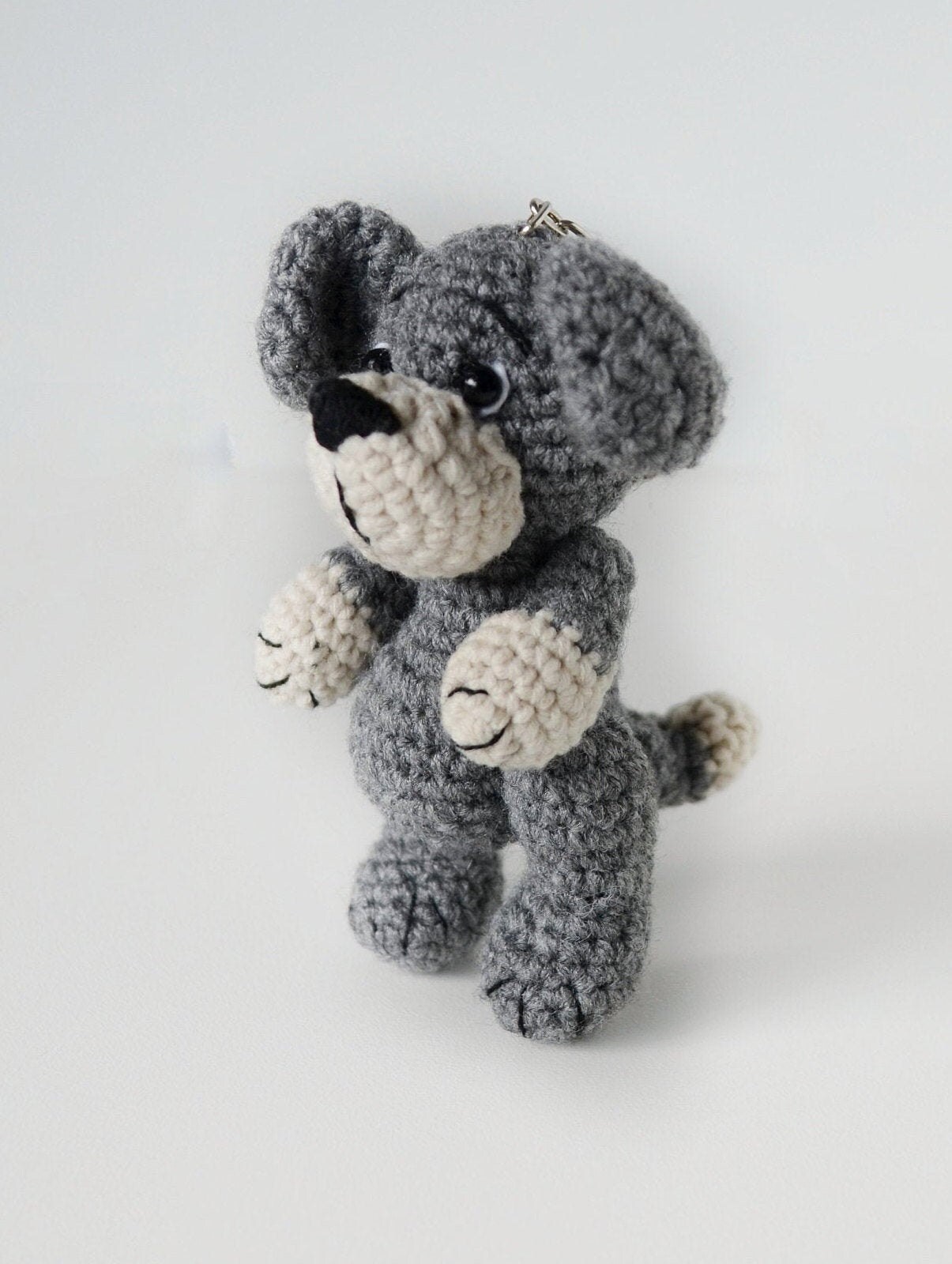 Crochet Dog Pattern, Amigurumi Stuffed Dog Figurine Plush Keychain ...