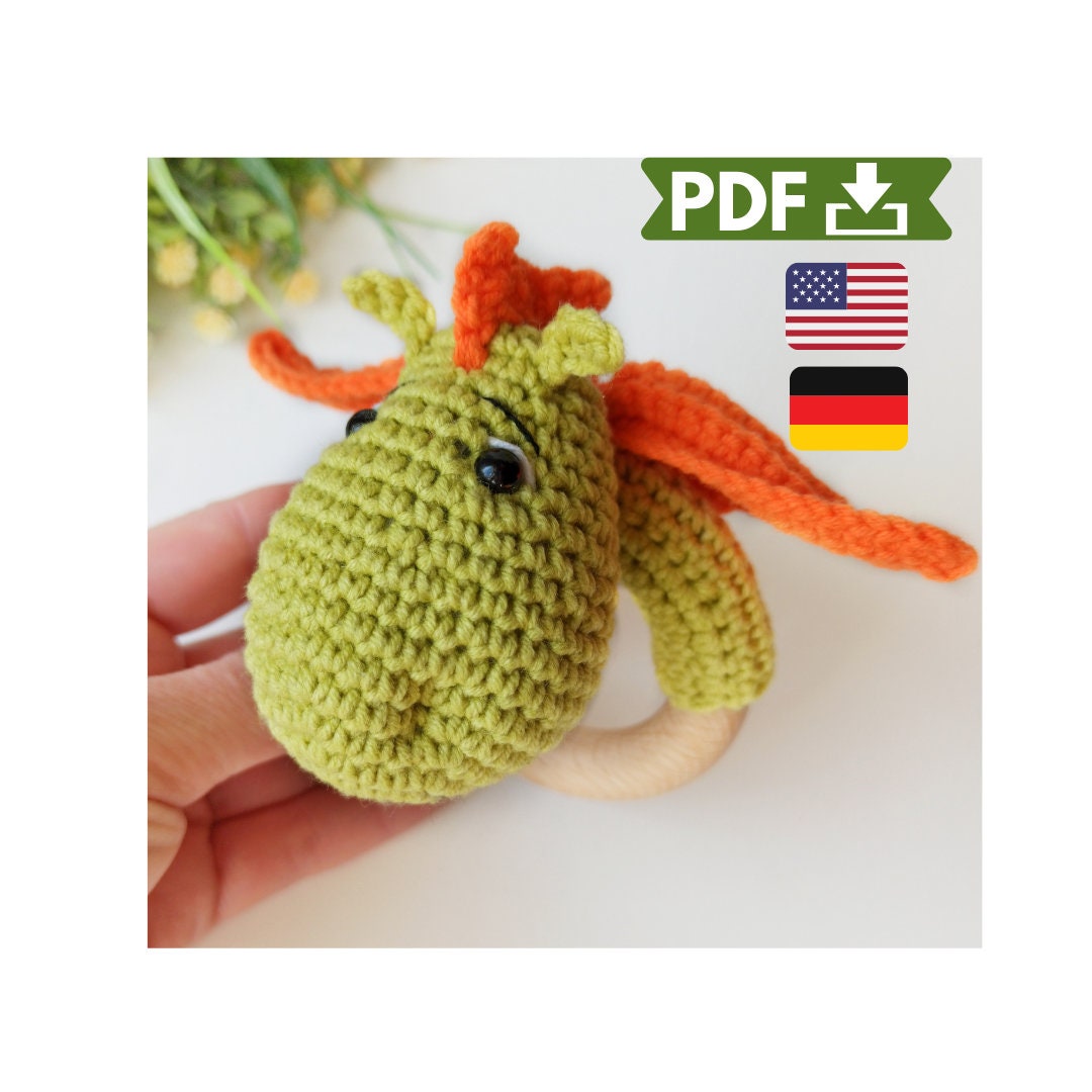 Crochet Rattle Dragon Amigurumi Pattern - Etsy