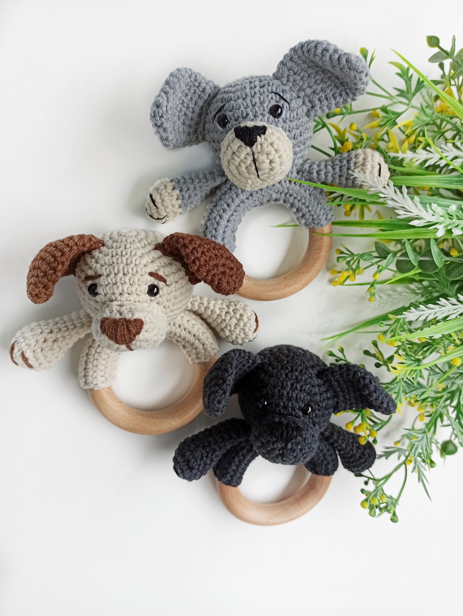 Crochet Dog Rattle Amigurumi Pattern Baby Rattle With Teether - Etsy
