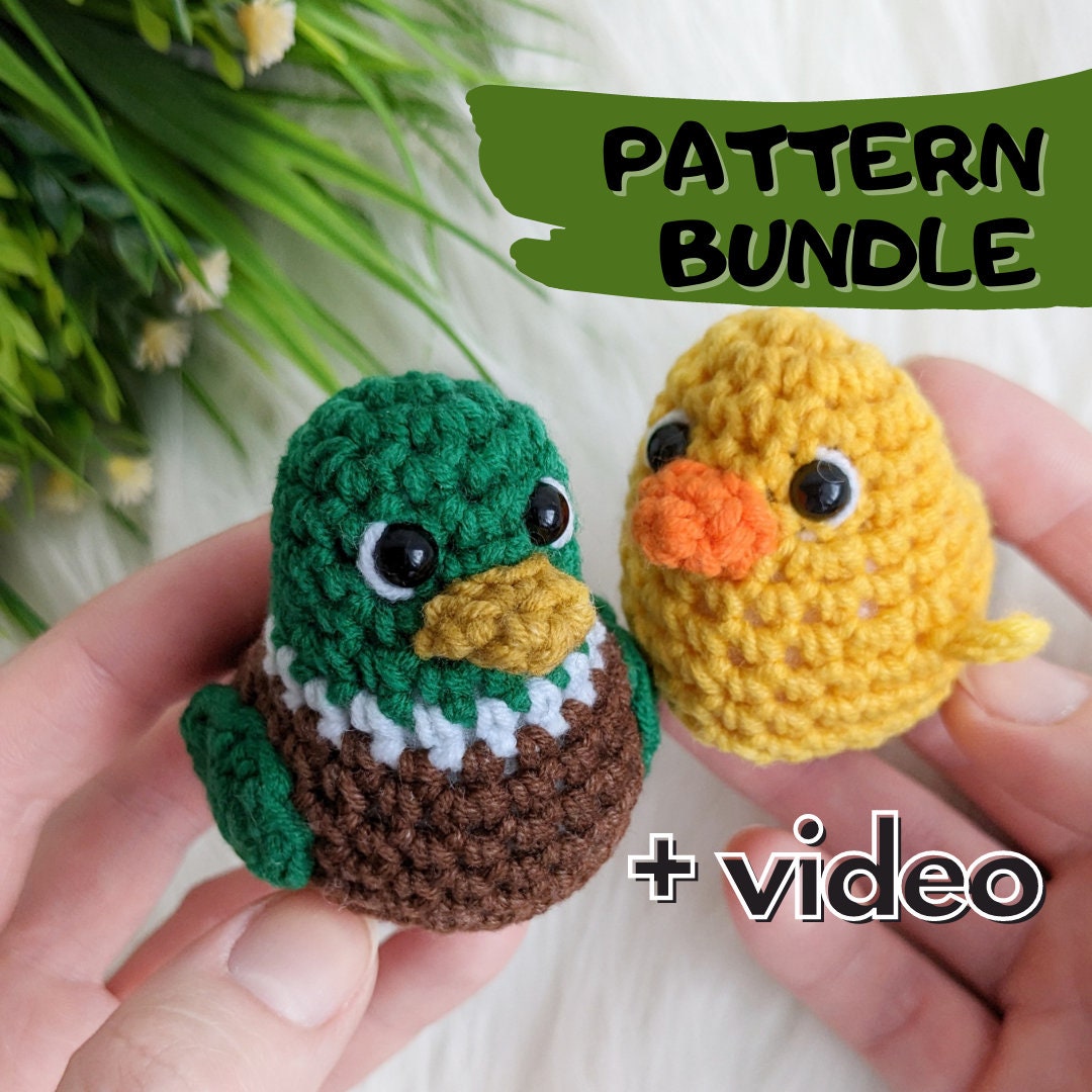 Duck Crochet Pattern, Set of 2 Beginner Crochet Patterns, Amigurumi ...