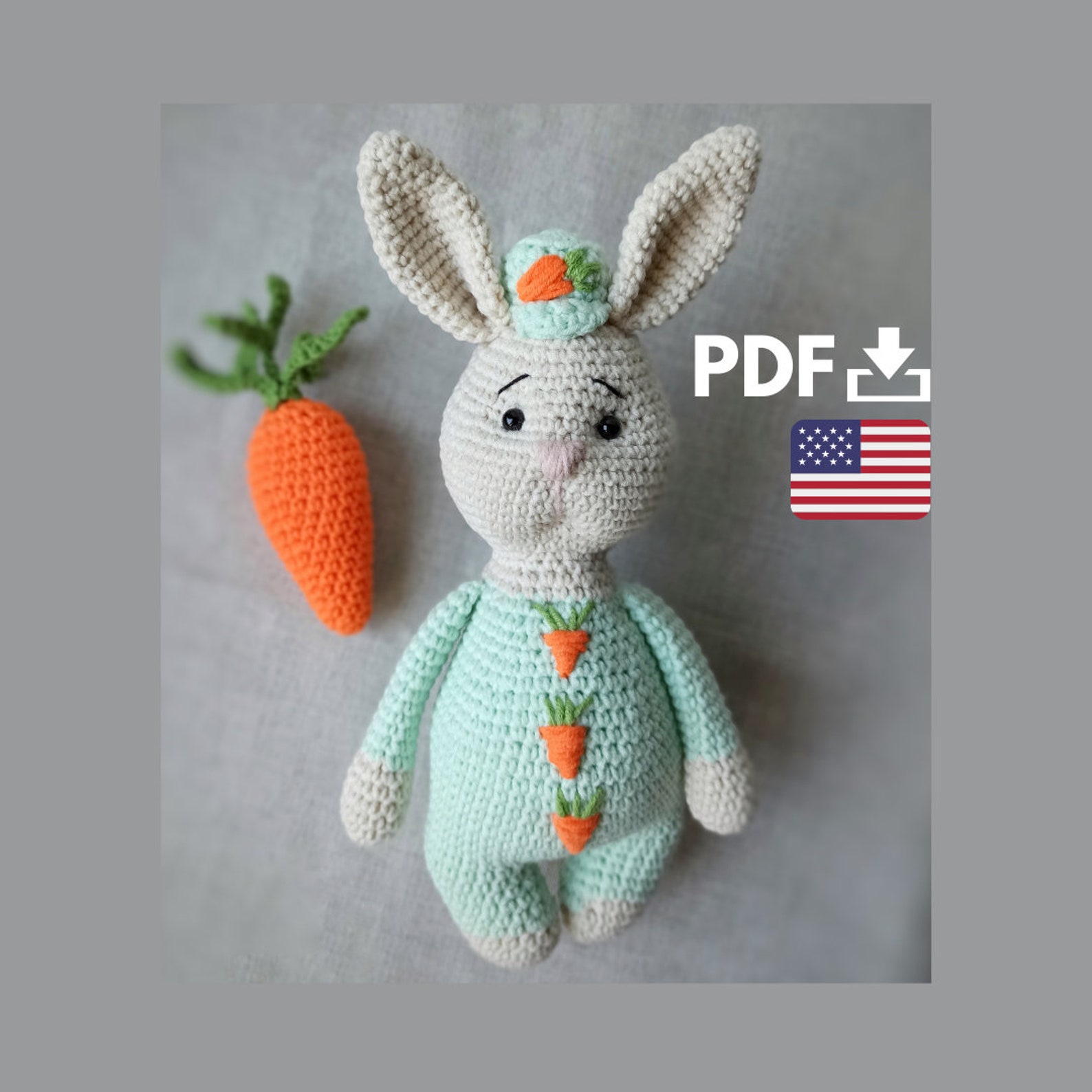 Crochet Pattern Amigurumi Rabbit Crochet Bunny PDF Pattern | Etsy