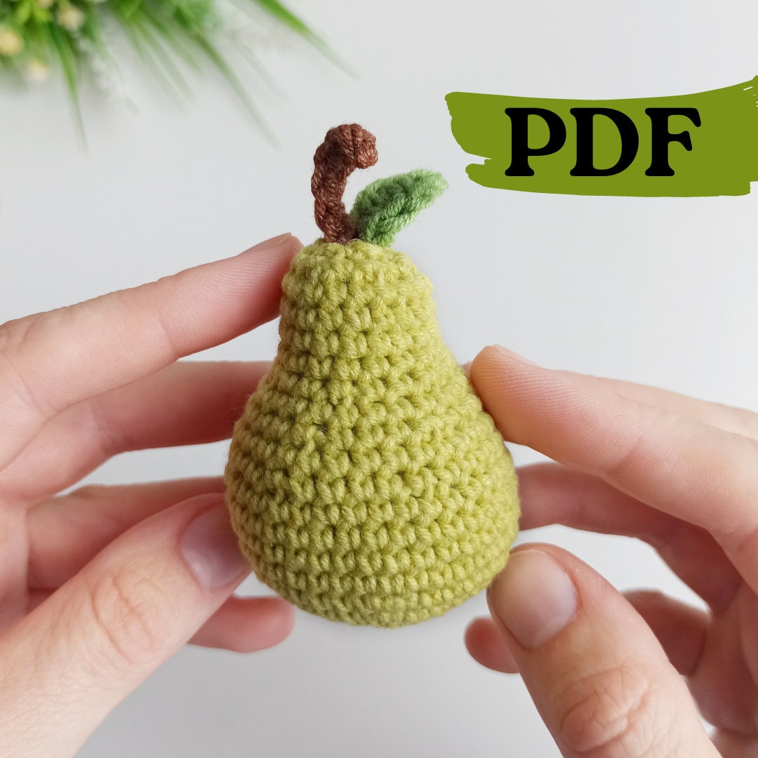 Crochet Pear Pattern, Crochet Fruit Nursery Decor Easy Crochet Pattern ...