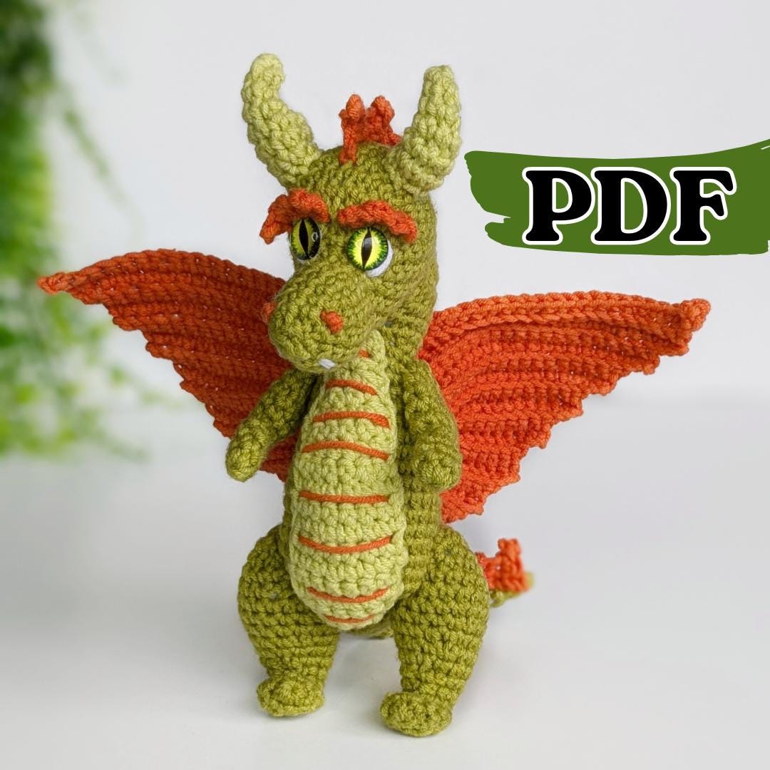 Gustav the Dragon Crochet Pattern, Amigurumi Dragon Pattern - Etsy