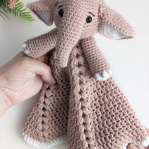 Crochet Elephant Lovey Pattern, Crochet Baby Security Blanket, Elephant ...