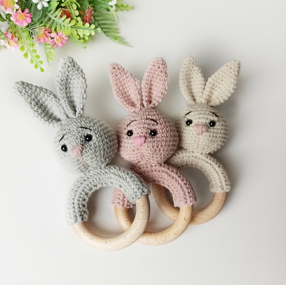 Crochet baby rattle pattern bunny amigurumi pattern | Etsy