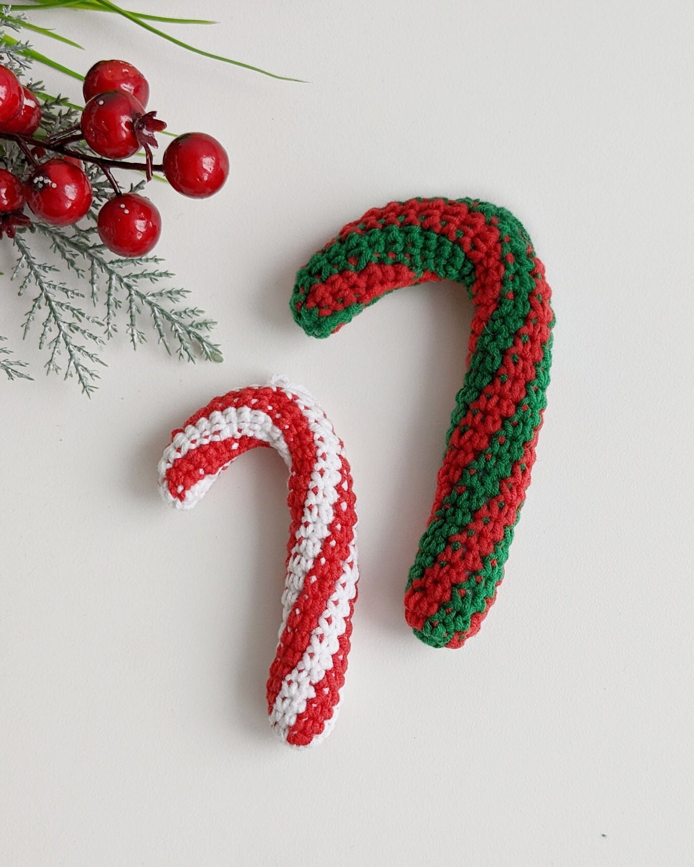 Candy Cane Crochet Christmas Ornament Pattern - Etsy
