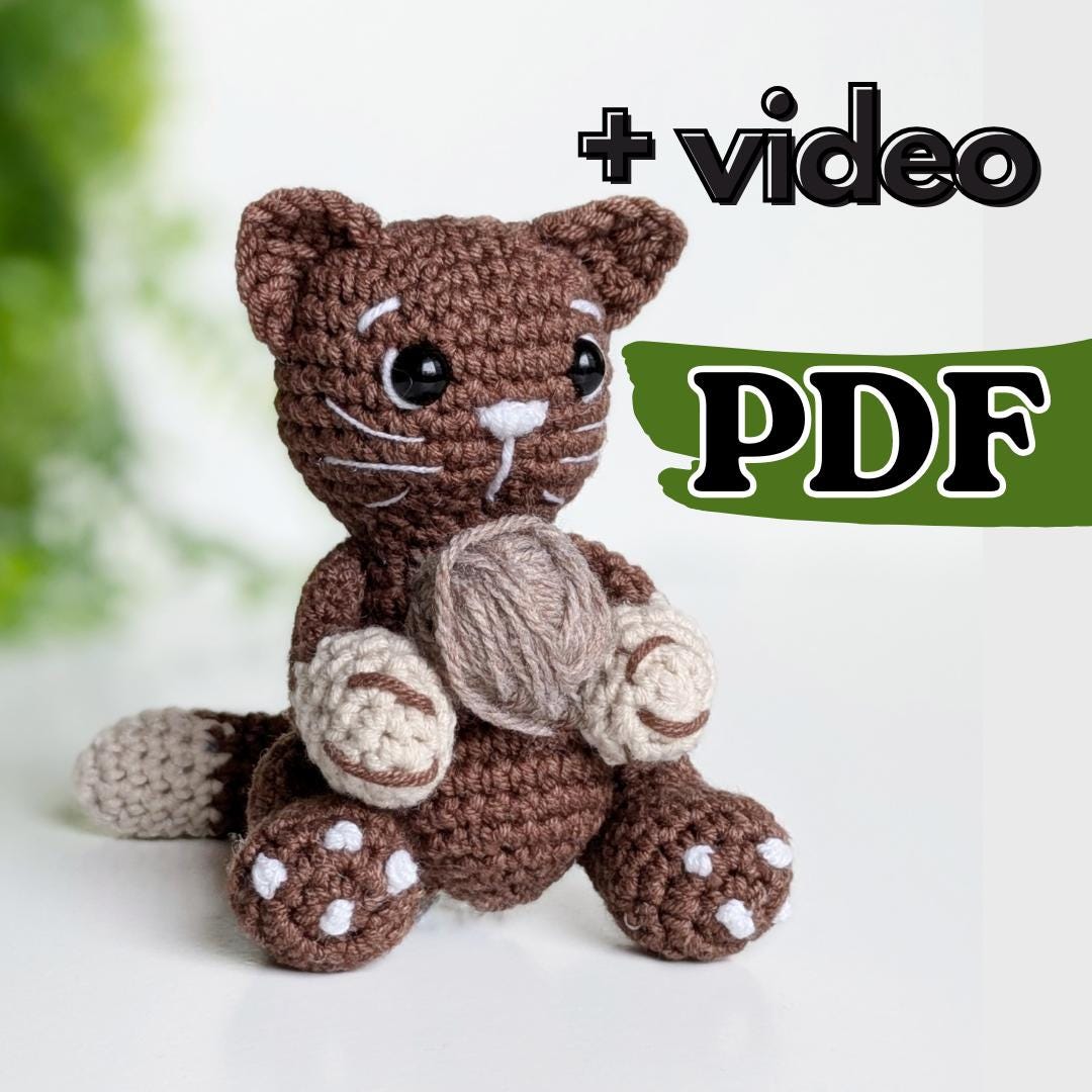 Crochet Kitty Cat Amigurumi Pattern Pattern, Easy Crochet Animal ...