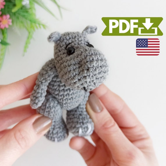 Crochet Hippo Pattern Mini Crochet Animals Pattern | Etsy