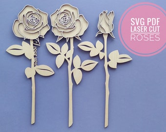 Rose Laser Svg | Etsy