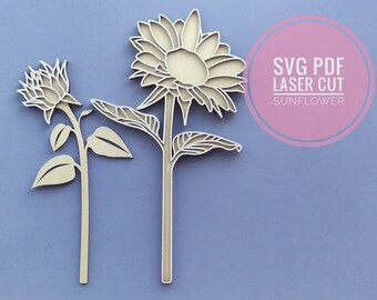 Sunflower Laser Cut File | Etsy