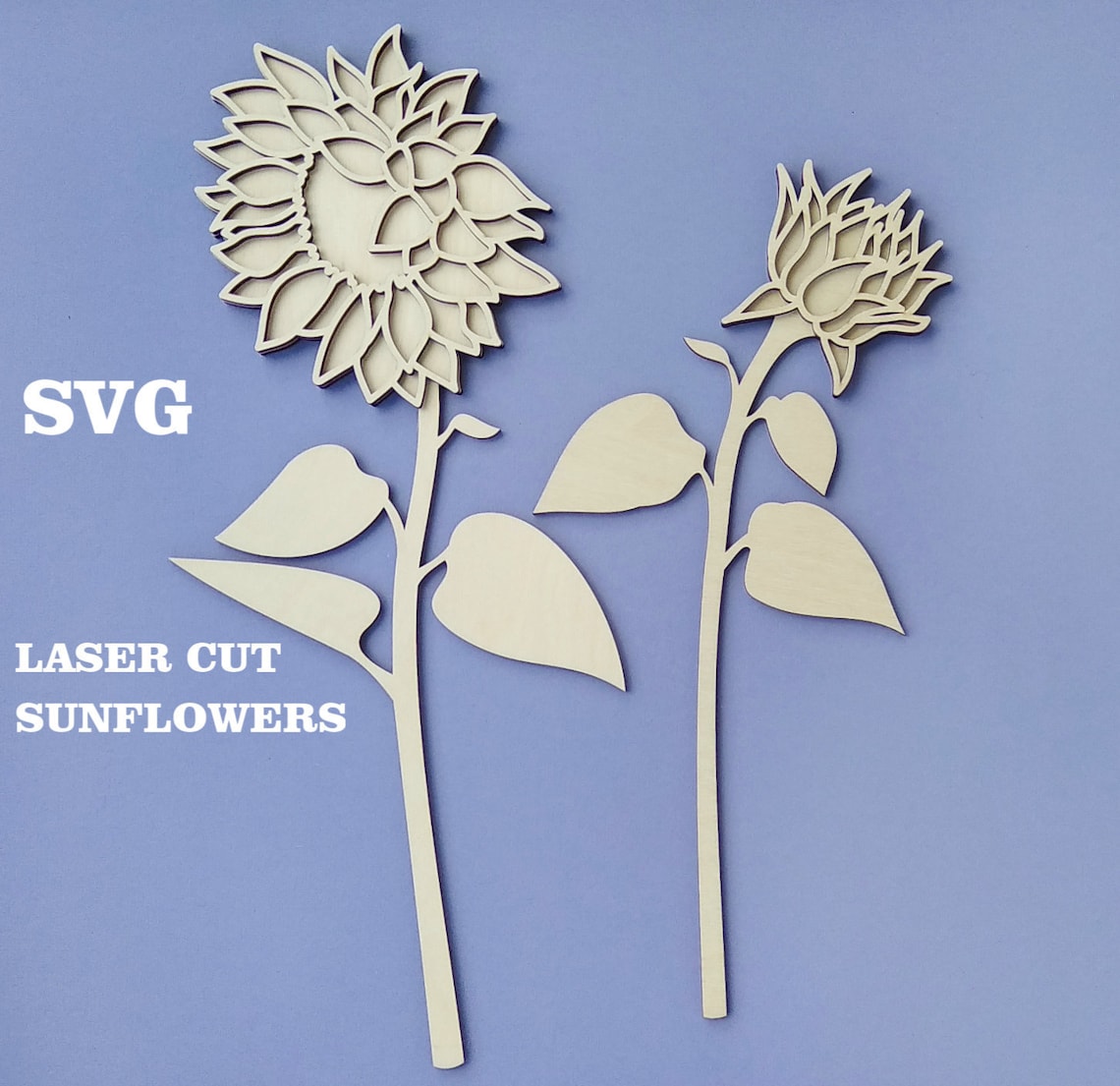 Sunflower Svg Laser Cut File Plywood Digital Download Design Etsy