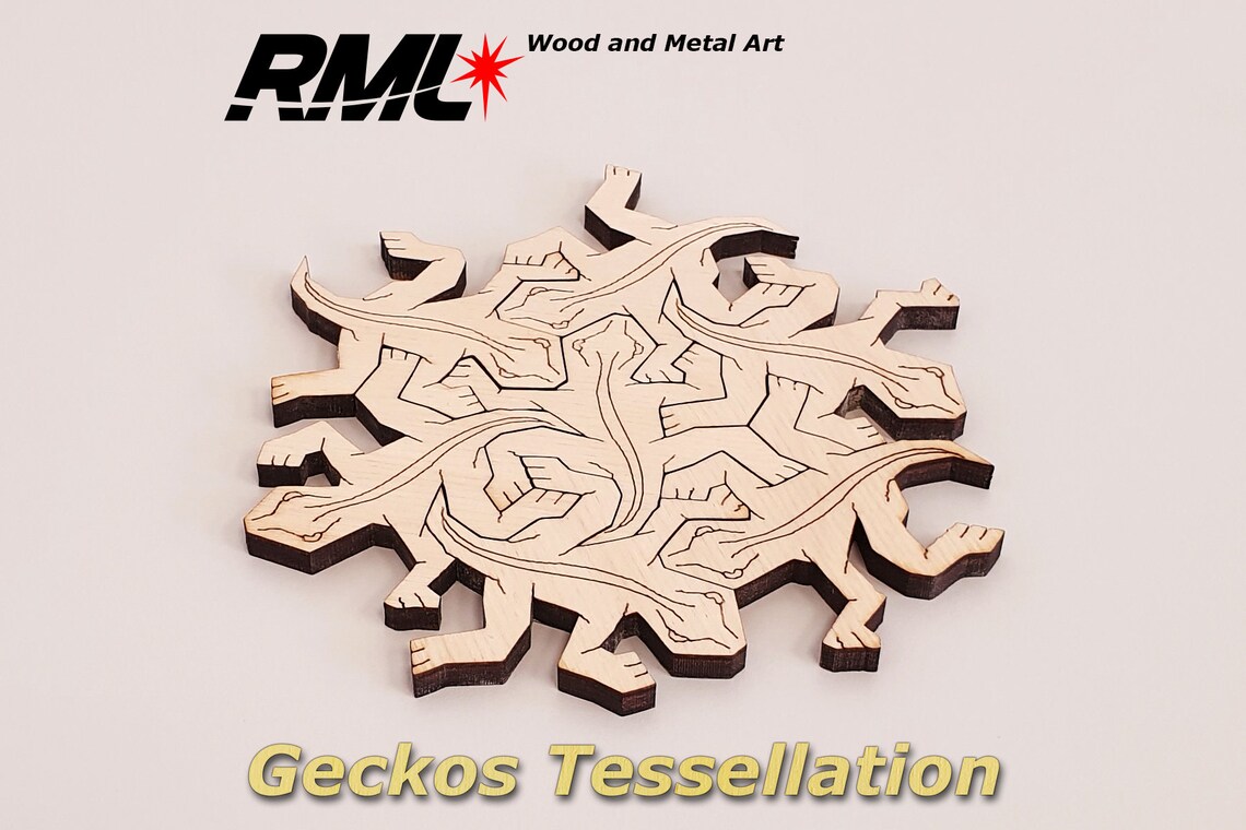 Tessellation Puzzle Pieces- Geckos - 10 Pieces Blank Shape Wooden Pack ...
