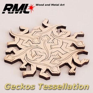 Tessellation Puzzle Pieces- Geckos - 10 Pieces Blank Shape Wooden Pack ...