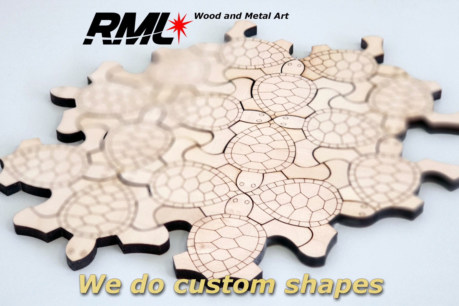 Tessellation Puzzle Pieces- Turtles - 10 Pieces Blank Shape Wooden Pack ...