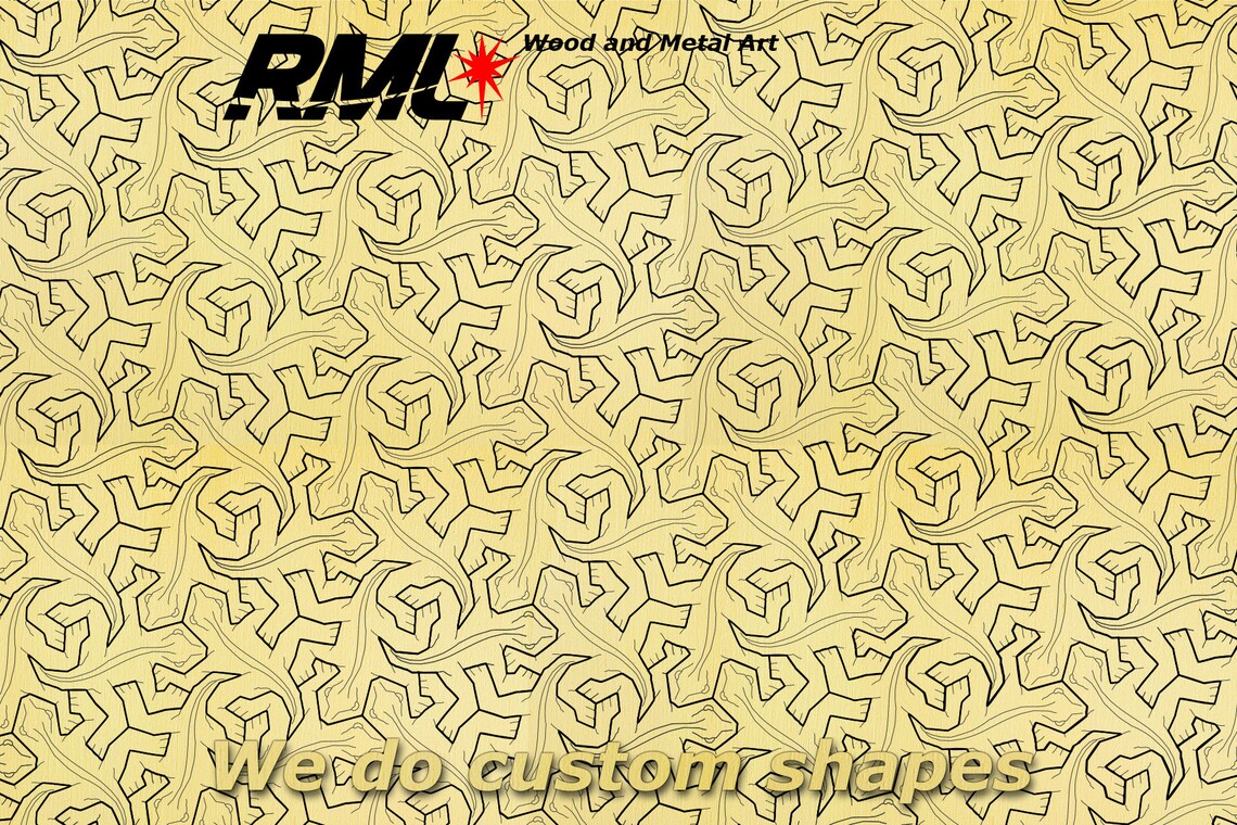 Tessellation Puzzle Pieces- Geckos - 10 Pieces Blank Shape Wooden Pack ...