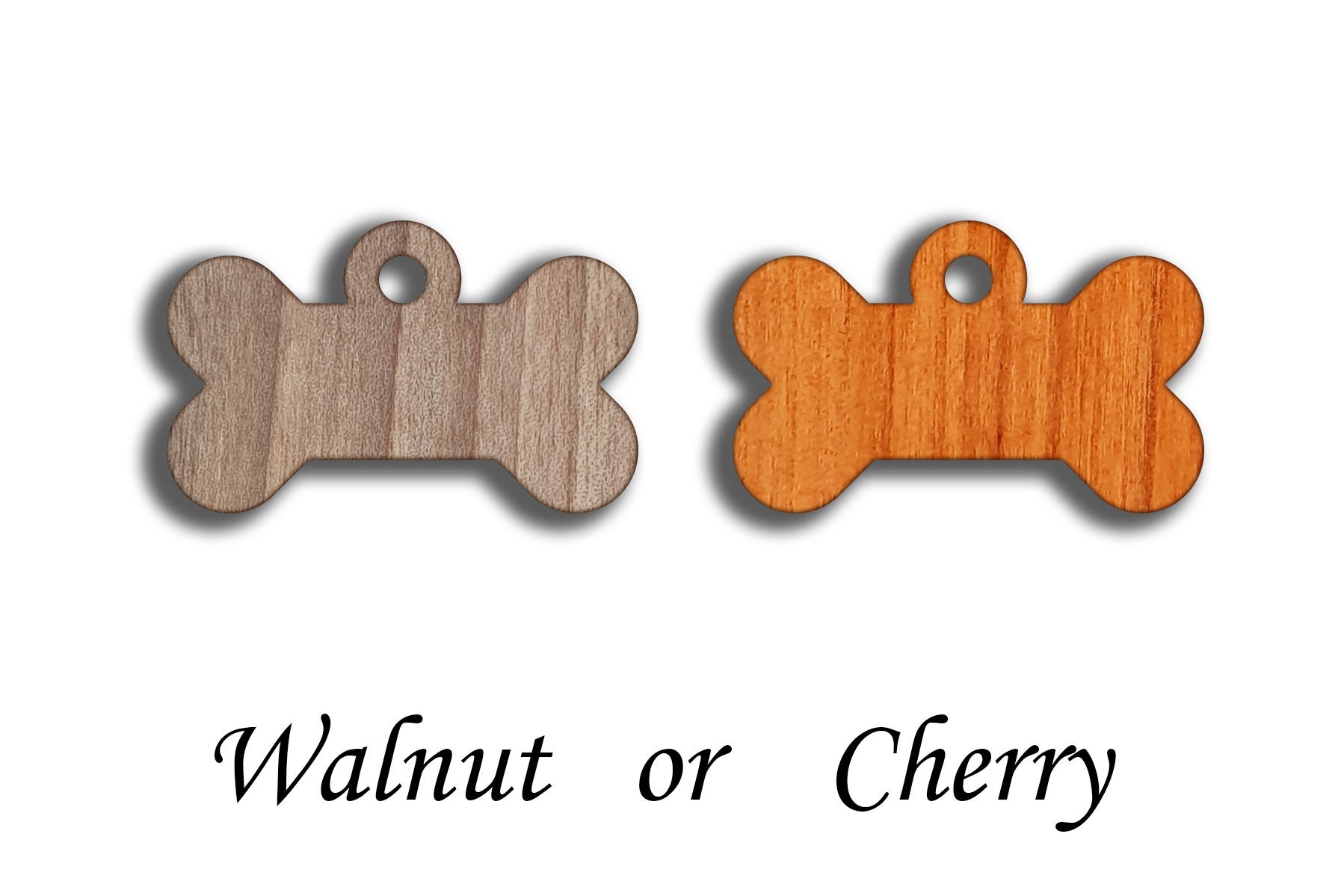 Bone Dog Tag Personalized Wooden ID Laser Cut and Engraved Pet - Etsy