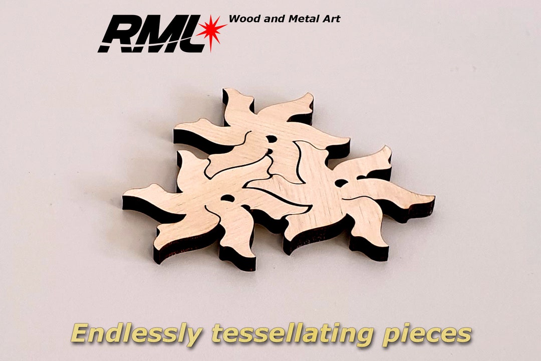 Tessellation Puzzle Pieces - Leggie - 10 Pieces DYI Blank Shape Wooden ...