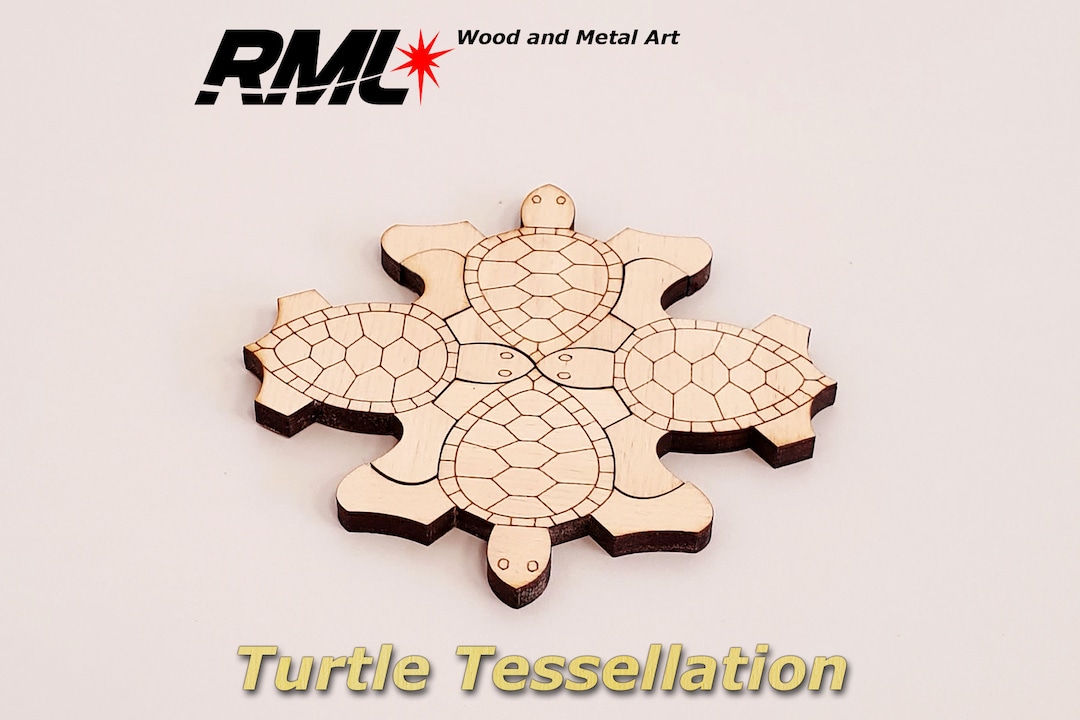 Tessellation Puzzle Pieces- Turtles - 10 Pieces Blank Shape Wooden Pack ...