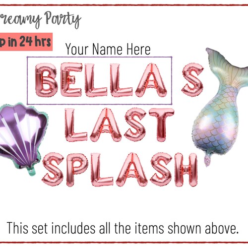 Last Splash Balloon Banner Bachelorette Party Decor Last - Etsy