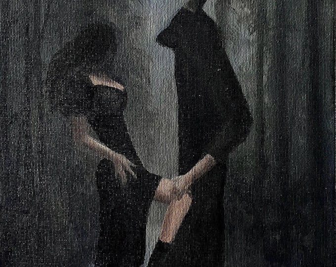 Original Dark Painting, Gothic Wall Art, Woman With Devil Painting ...