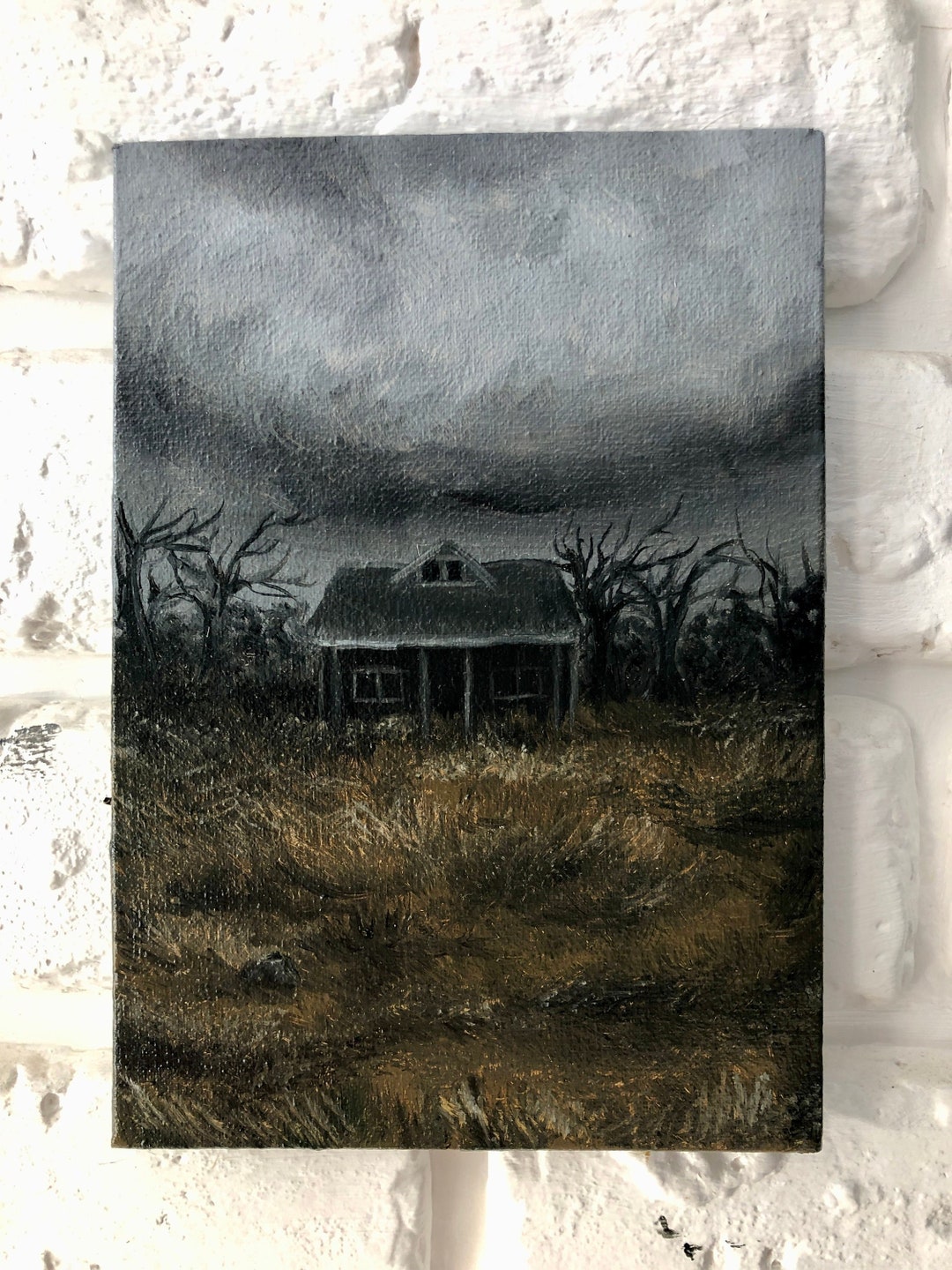 Original Painting, Haunted Artwork, Scary Creepy Art, 7 by 5 Inches Art ...