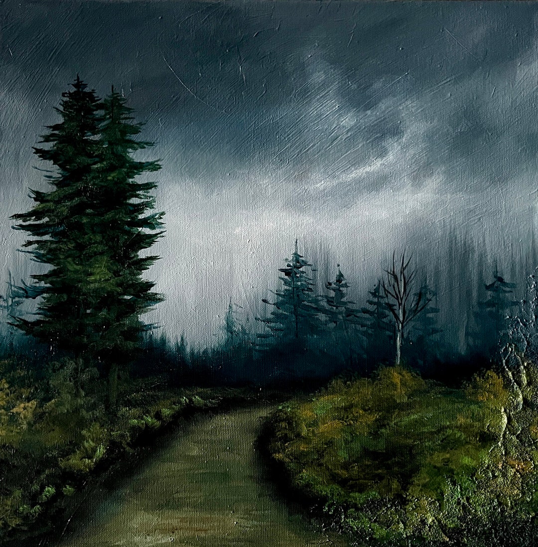 Original Dark Oil Painting, Gothic Wall Art, Dark Academia Decor, Dark ...