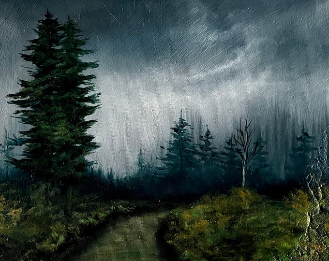 Original Dark Oil Painting, Gothic Wall Art, Dark Academia Decor, Dark ...