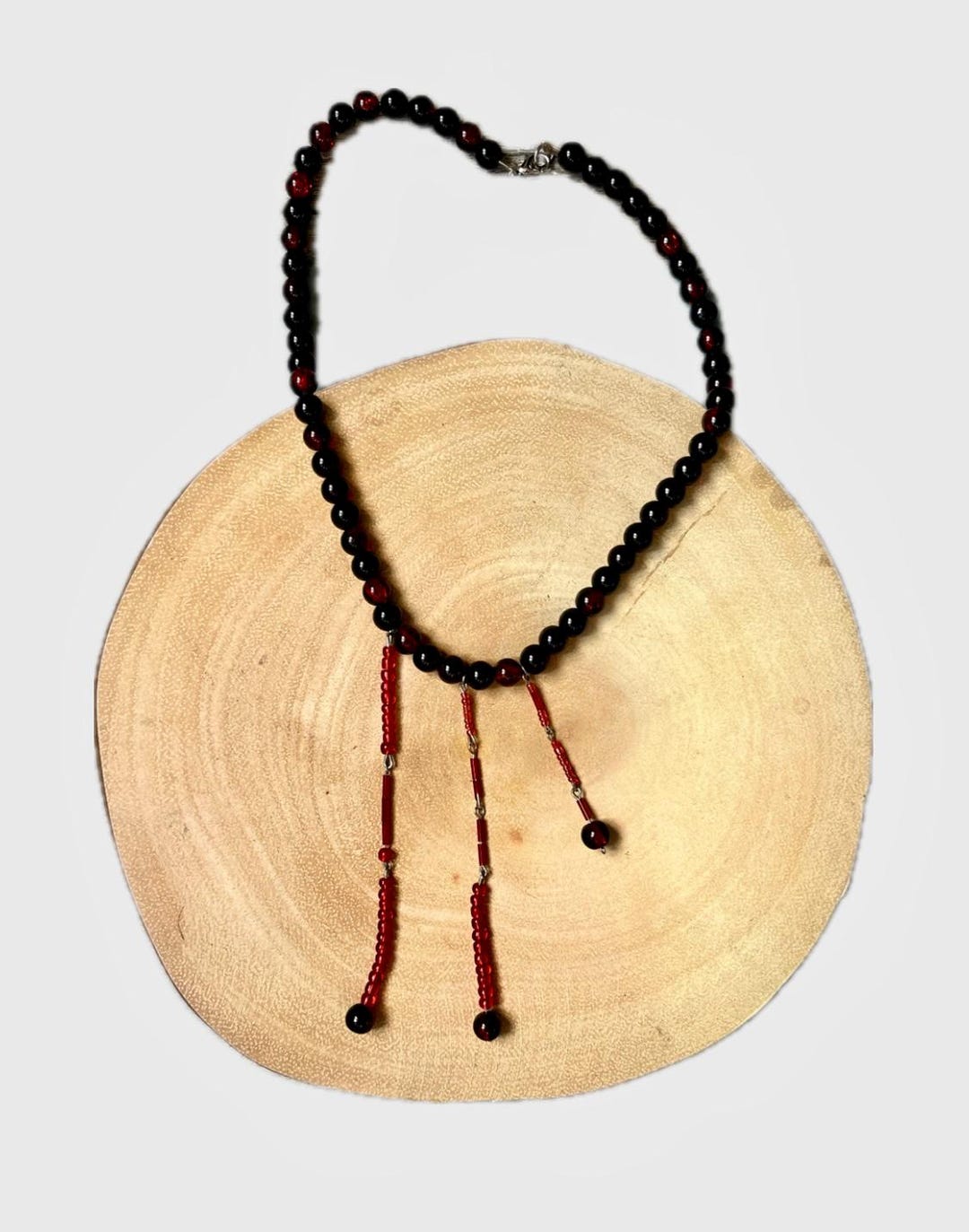 Gothic Blood Drop Beaded Necklace | Dark Romantic Choker | Handmade ...