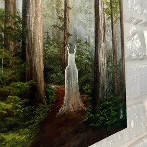 Dark Forest Painting, Original Wall Art, Dark Academia Art, Forest ...