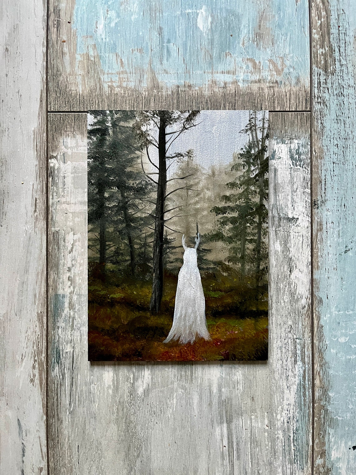 Dark Forest Oil Painting: Gothic Landscape Art, Dark Academia Decor ...