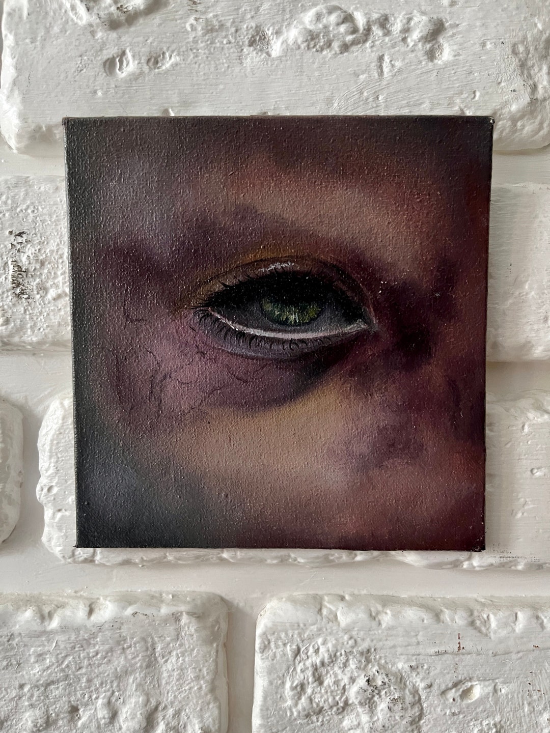 Hand Painted Original Art, Lover's Eye Painting, Dark Wall Art, Gothic ...