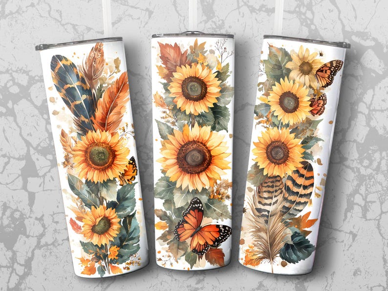 Sunflower Brush Strokes Png, Sunflower Sublimation, Autumn Floral ...