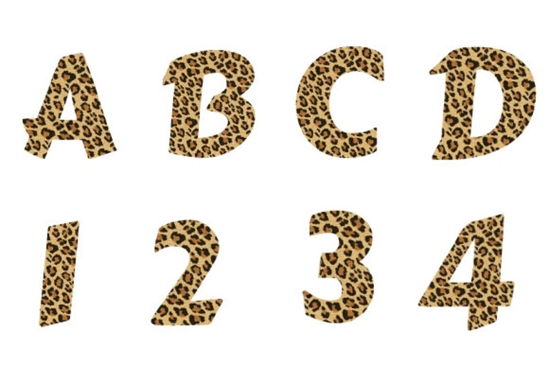 Leopard Alphabets and Numbers 26 Fonts 0 to 9 Numbers Bundle | Etsy