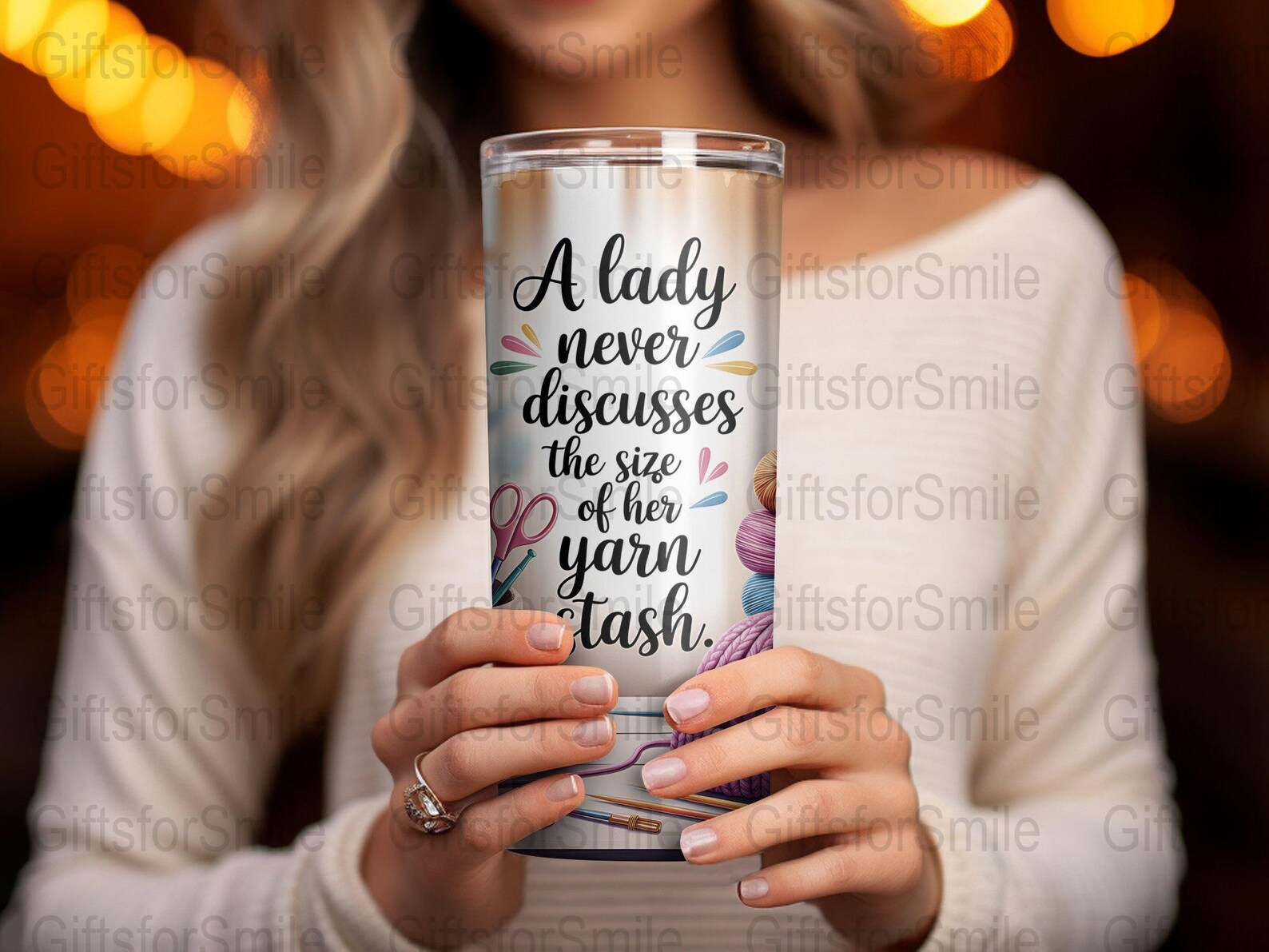 Yarn Stash Quote PNG 20oz Skinny Tumbler Wrap Sublimation Digital ...