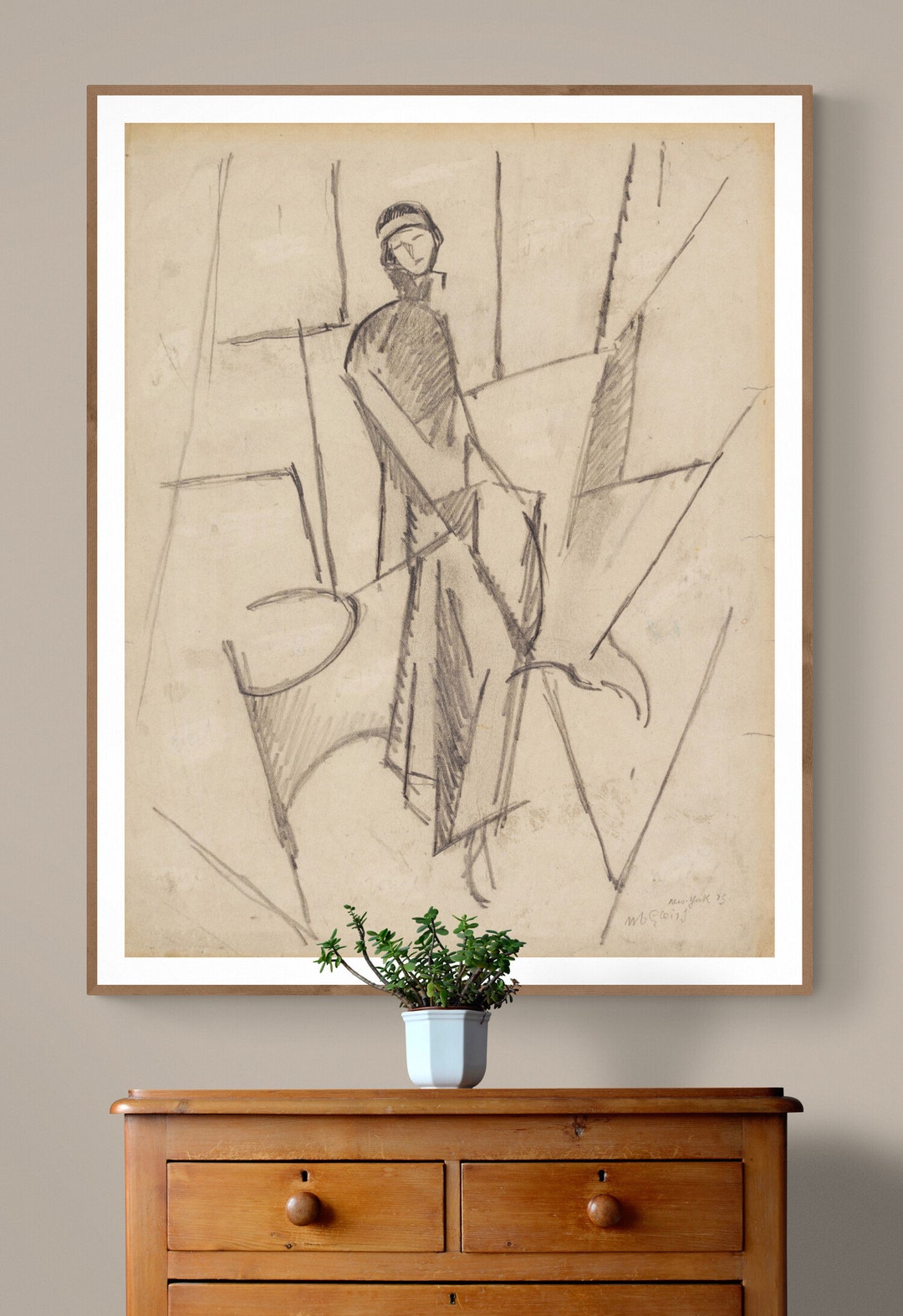Albert Gleizes Canvas Wall Art Print Poster Picture Mid Century Sketch ...