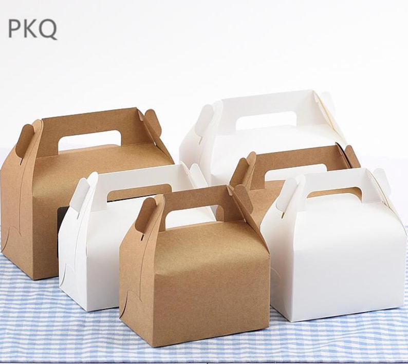 20pcs Kraft Paper Cake Box With Handle Cupcake Packaging Box - Etsy
