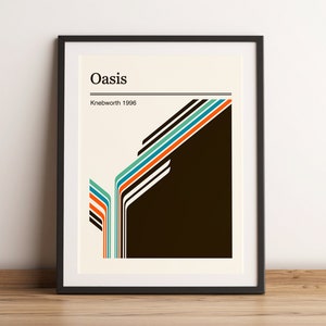 Oasis Retro Gig Poster - Minimalist Art Print - Etsy