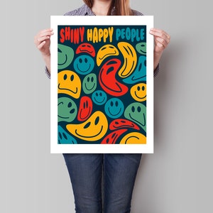 Shiny Happy People Retro Gig Poster - Minimalist Art Print - Etsy México