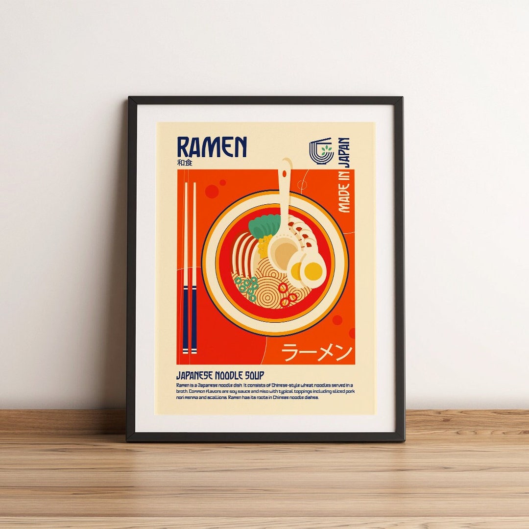 Ramen Art Print, Ramen Poster, Japanese Food Art, Japanese Illustration ...
