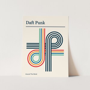 Daft Punk Concert Poster Retro Gig Poster Print Minimalist Abstract ...