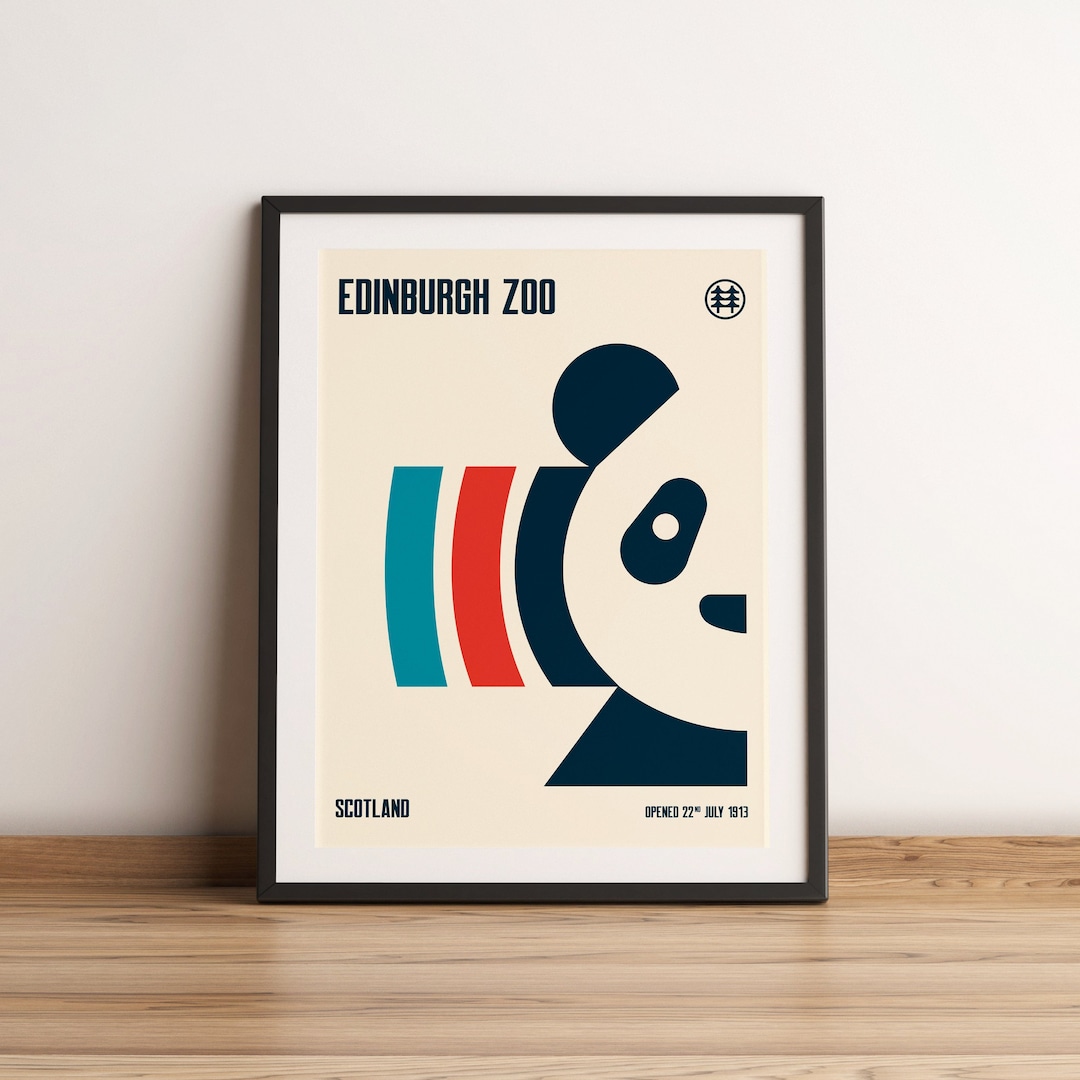Edinburgh Zoo Art Print, Edinburgh Zoo Travel Poster, Travel Print ...