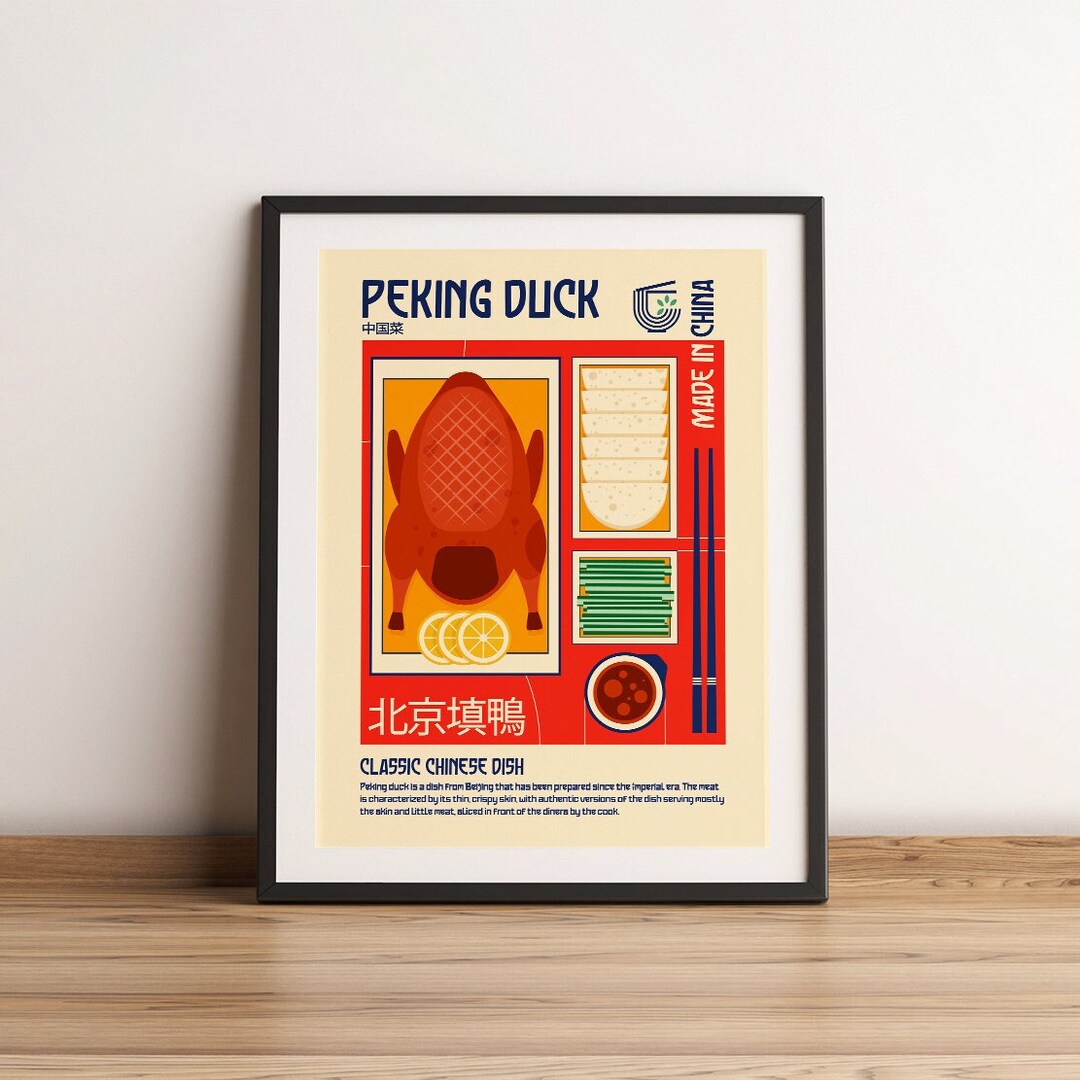 Peking Duck Art Print | Japanese Food | Kitchen Print | Retro Poster ...
