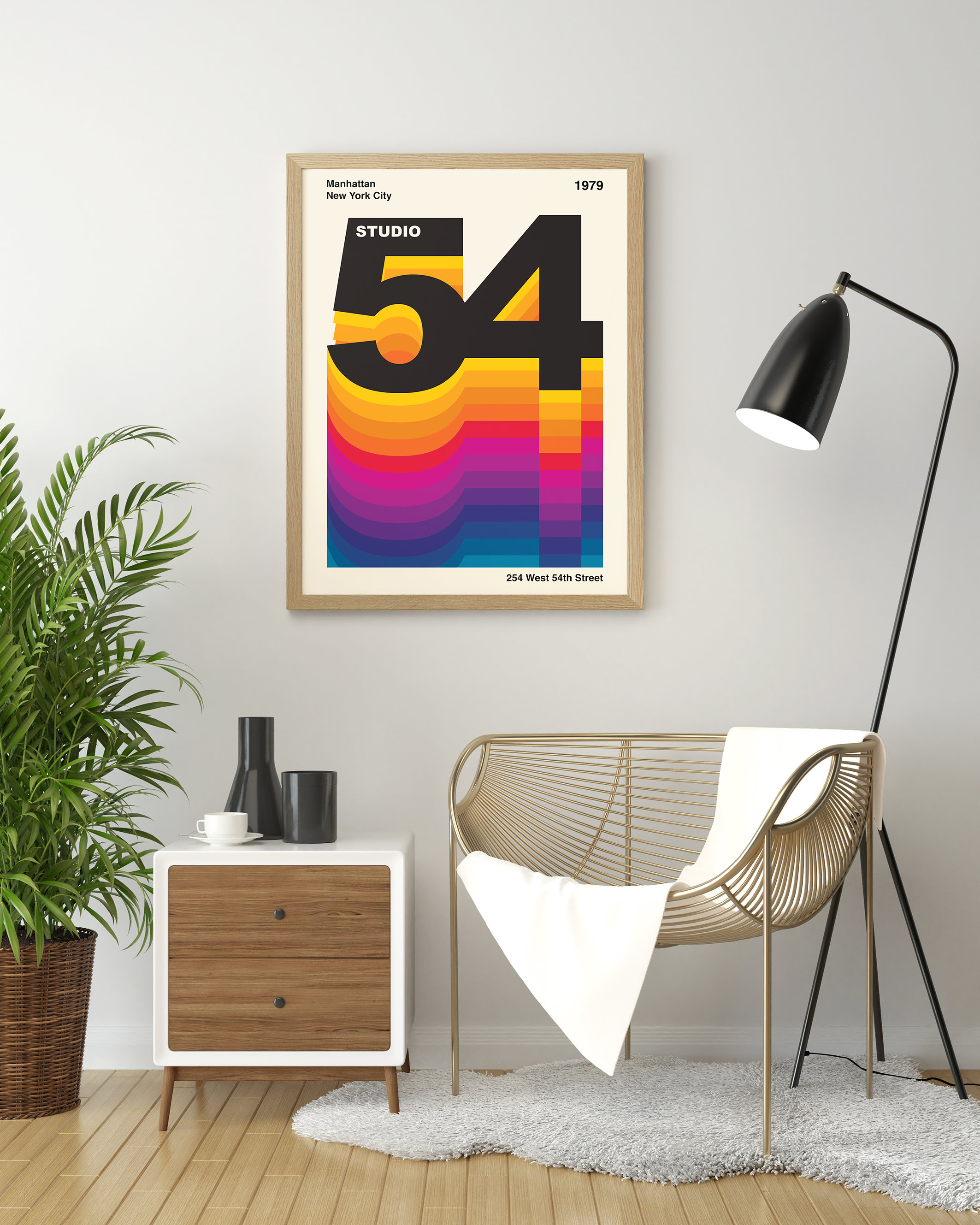 Studio 54 Retro Poster - Minimalist Art Print sold by Francesca ...
