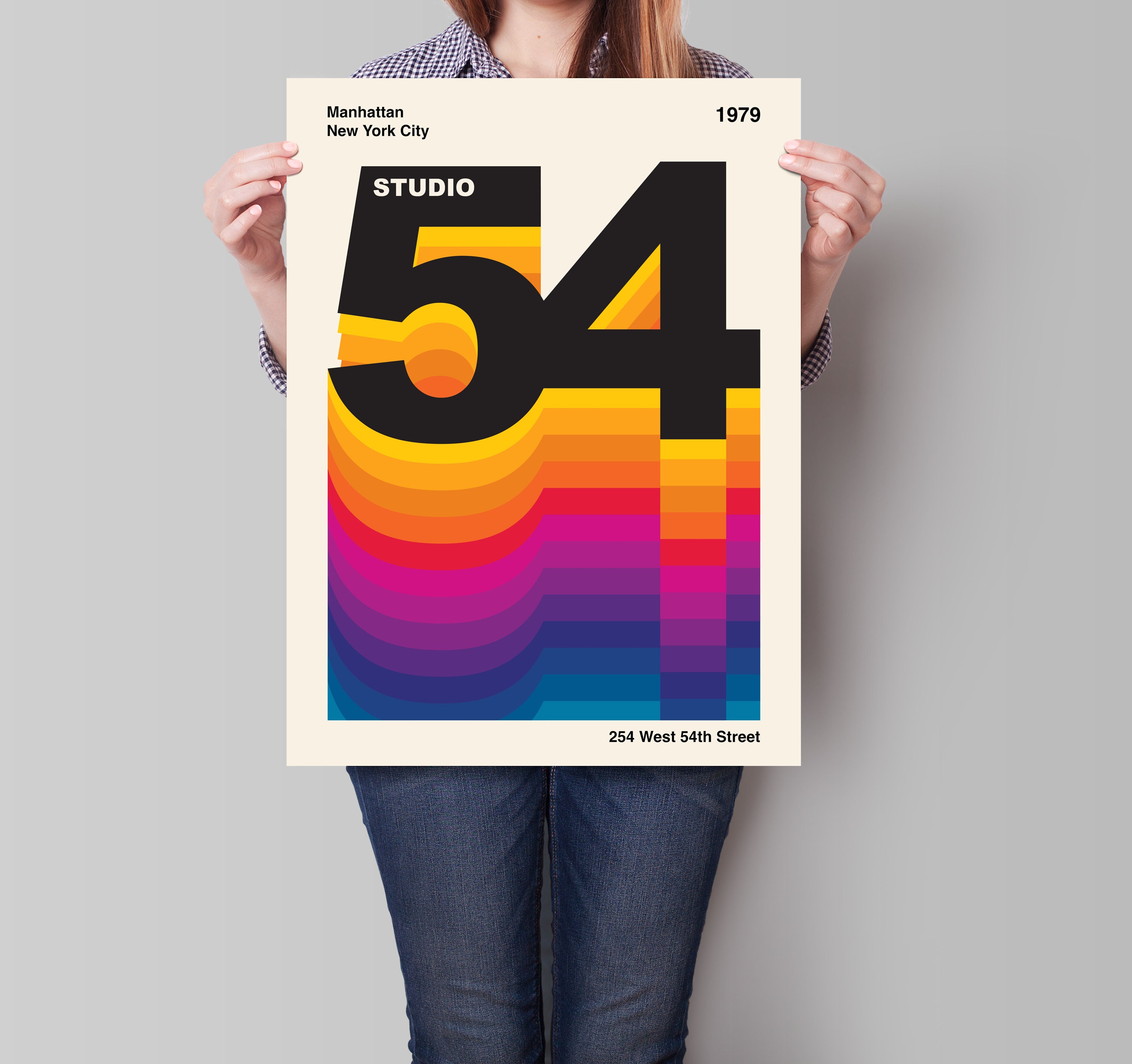 Studio 54 Retro Poster - Minimalist Art Print sold by Francesca ...