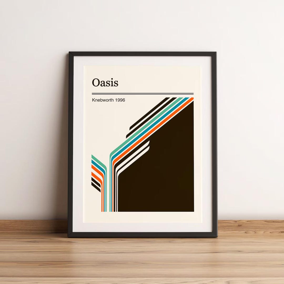 Oasis Retro Gig Poster - Minimalist Art Print - DIGITAL DOWNLOAD - Etsy