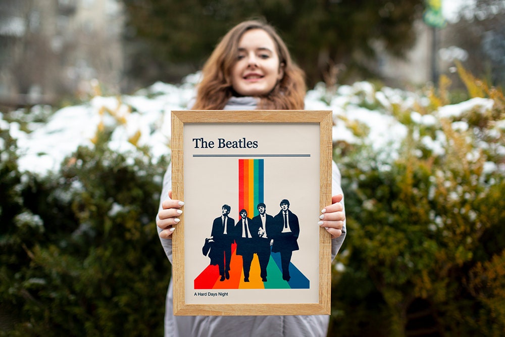 The Beatles Retro Gig Poster Minimalist Art Print - Etsy